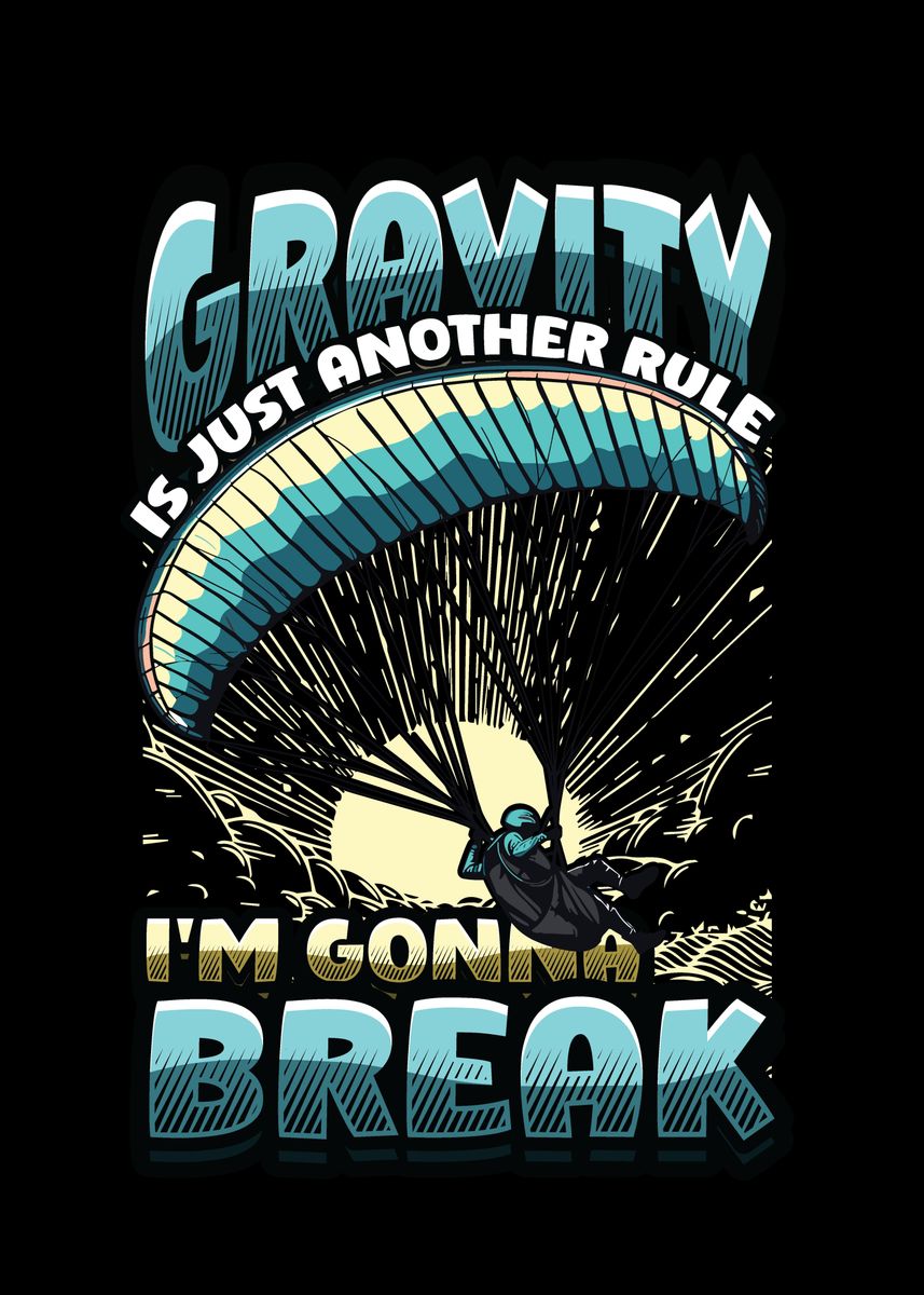 'Paragliding Skydiving' Poster, picture, metal print, paint by Sascha ...