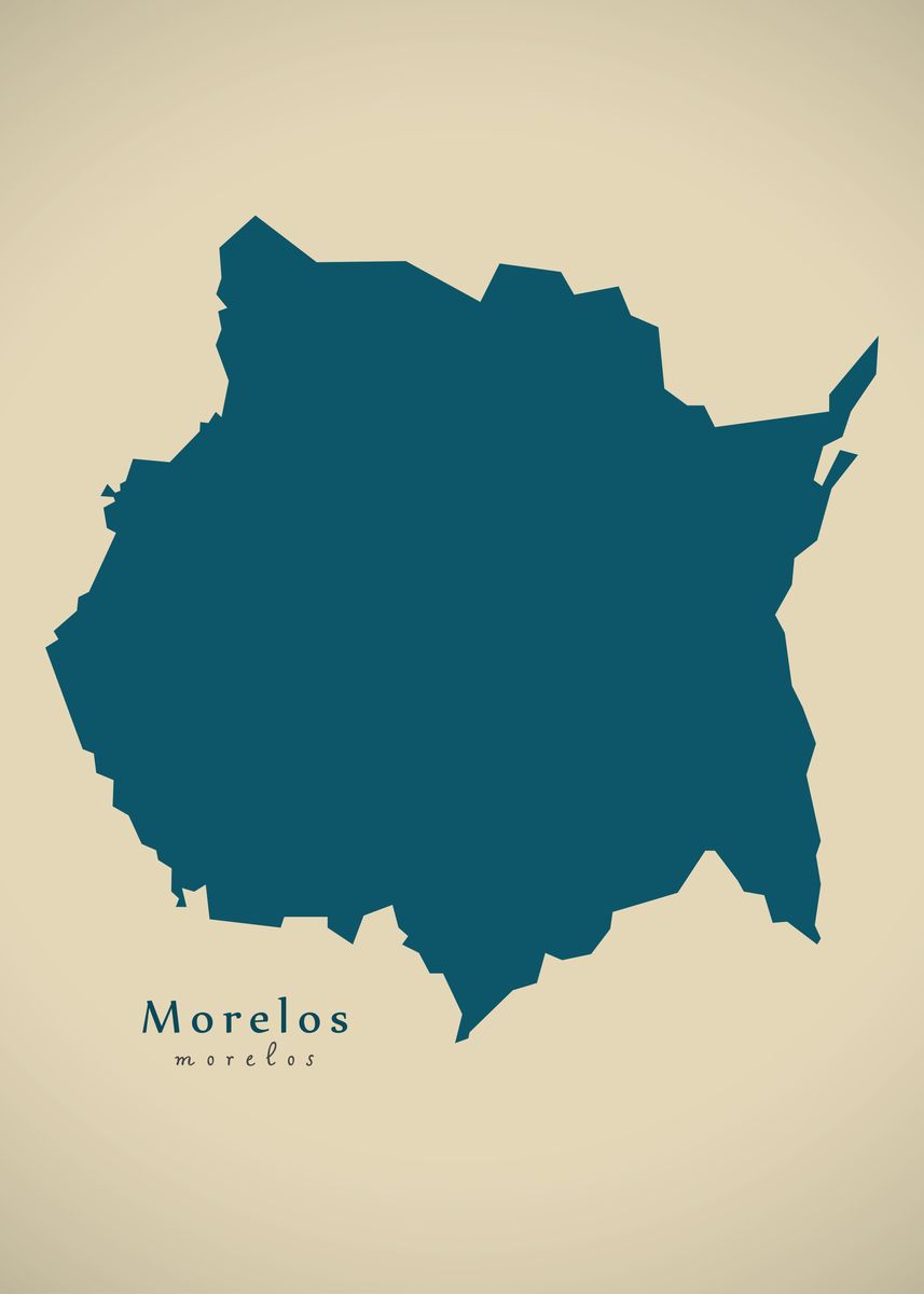 'Morelos Mexico map' Poster, picture, metal print, paint by Ingo ...