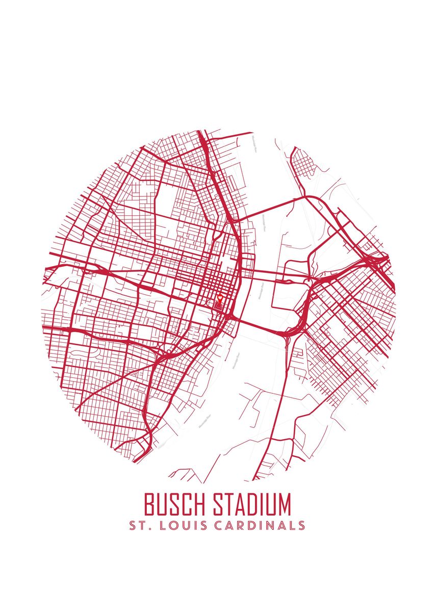 'Busch Stadium Map' Poster, picture, metal print, paint by KI RU | Displate