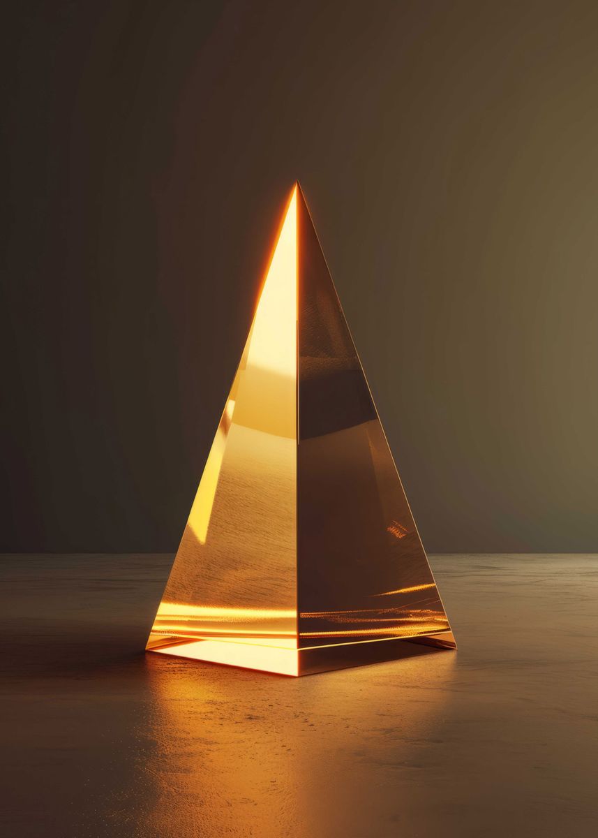 '3D Dark Gold Prism' Poster, picture, metal print, paint by Morgan Yon ...