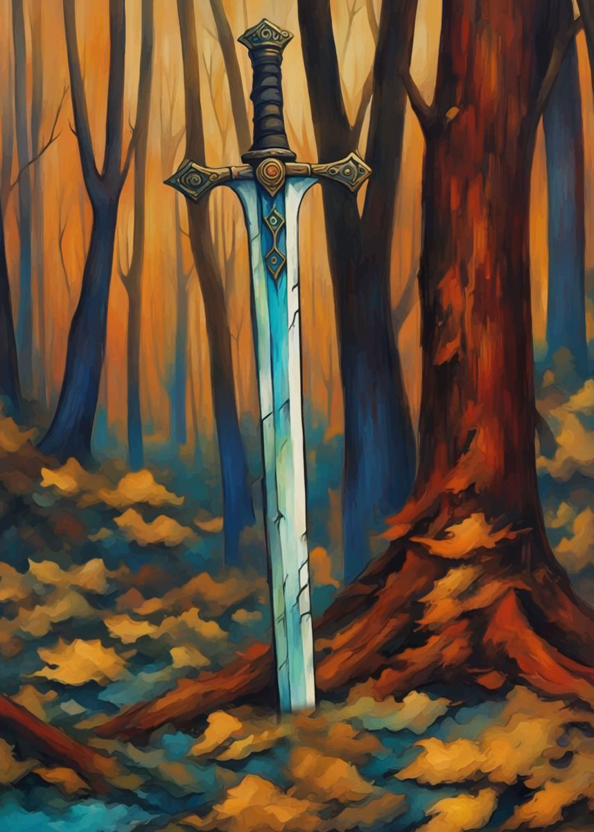 'Sword the King ' Poster, picture, metal print, paint by Art Days ...