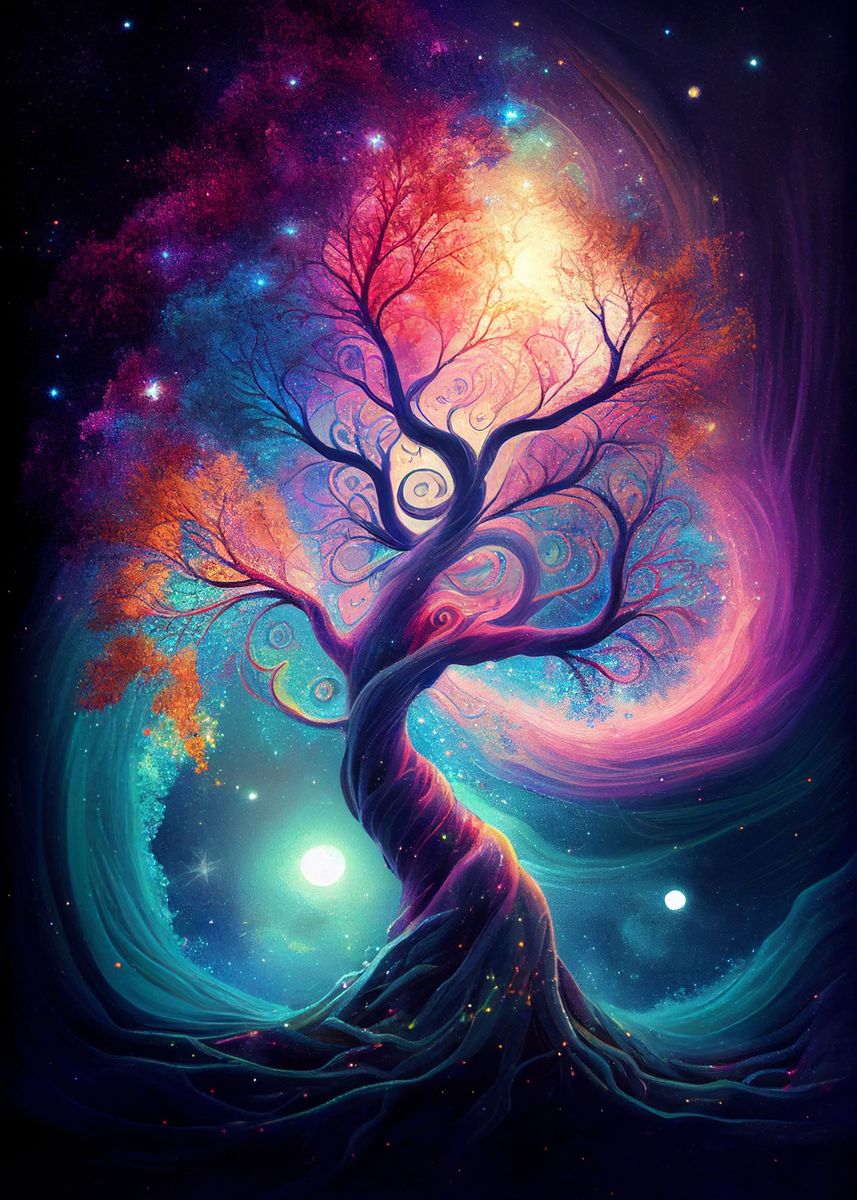 'Cosmic Tree of Life' Poster, picture, metal print, paint by ELYussArt ...