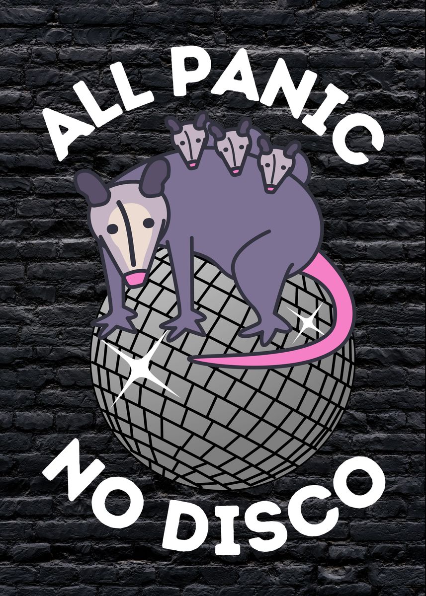 'All Panic No Disco Opossum' Poster, picture, metal print, paint by ...