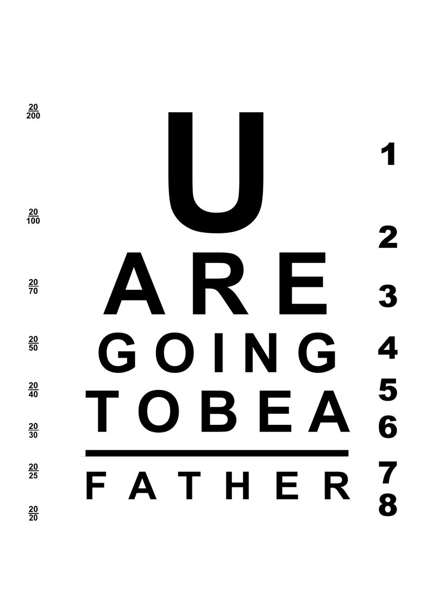 'Going to be a father chart' Poster, picture, metal print, paint by ...