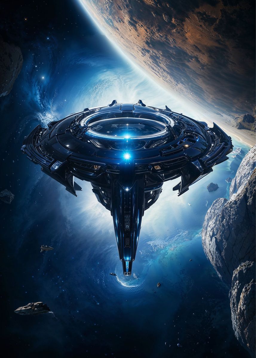 'Space Ship Galaxy' Poster, picture, metal print, paint by Pucaaa ...