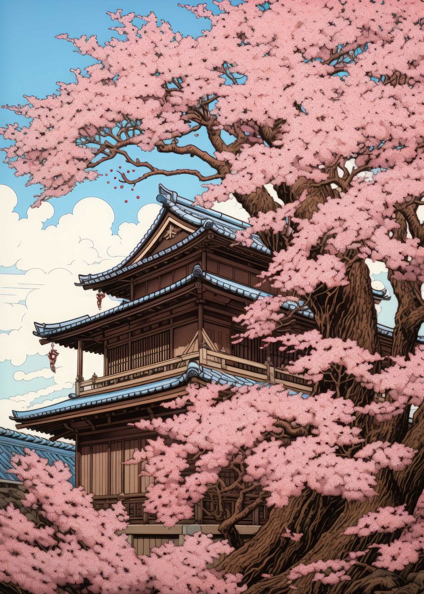 'Sakura Painting' Poster, picture, metal print, paint by Kai Tanaka ...