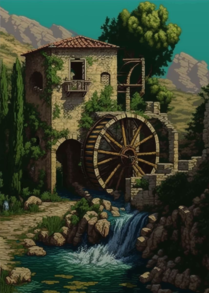 'Hama City Pixel Art' Poster, picture, metal print, paint by M Art ...