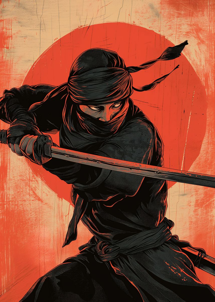 'Epic Ninja Warrior' Poster, picture, metal print, paint by HarmonicArt ...