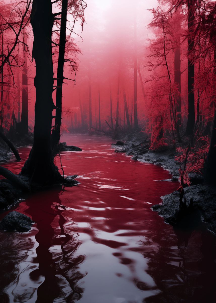 'Blood Forest' Poster, picture, metal print, paint by Worlds Arts ...