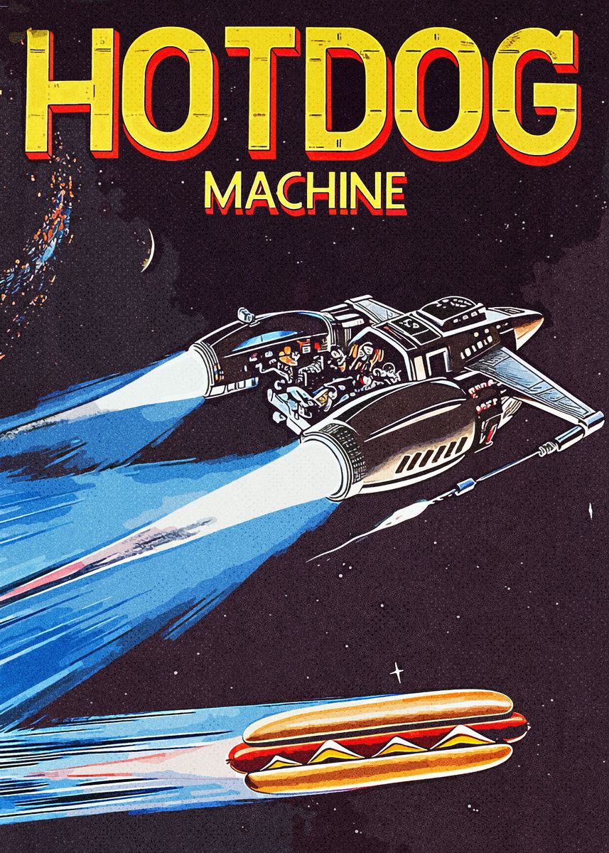 'Hot Dog Machine Space' Poster, picture, metal print, paint by Magnum ...