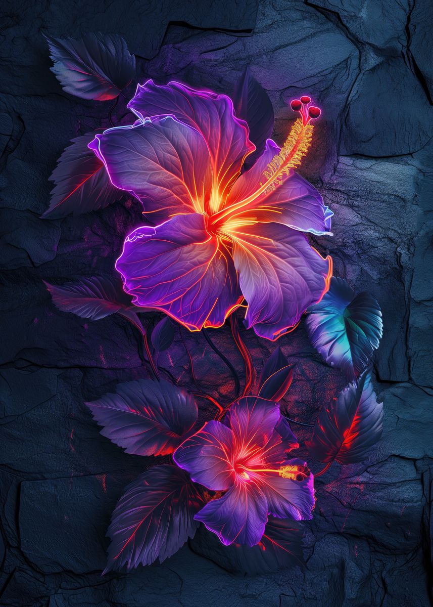 'Hibiscus Rising' Poster, picture, metal print, paint by pixelpainter ...