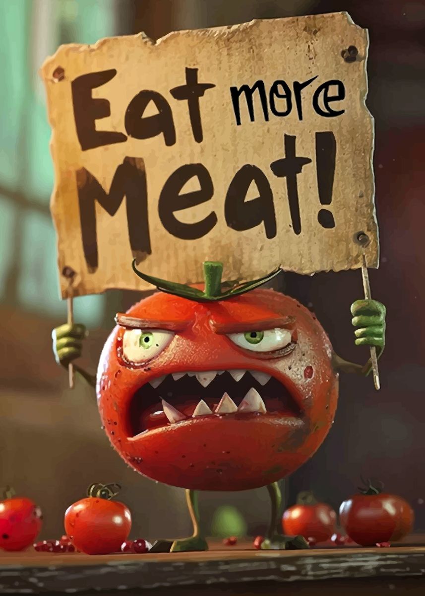 'Eat more Meat' Poster, picture, metal print, paint by Futuner For ...