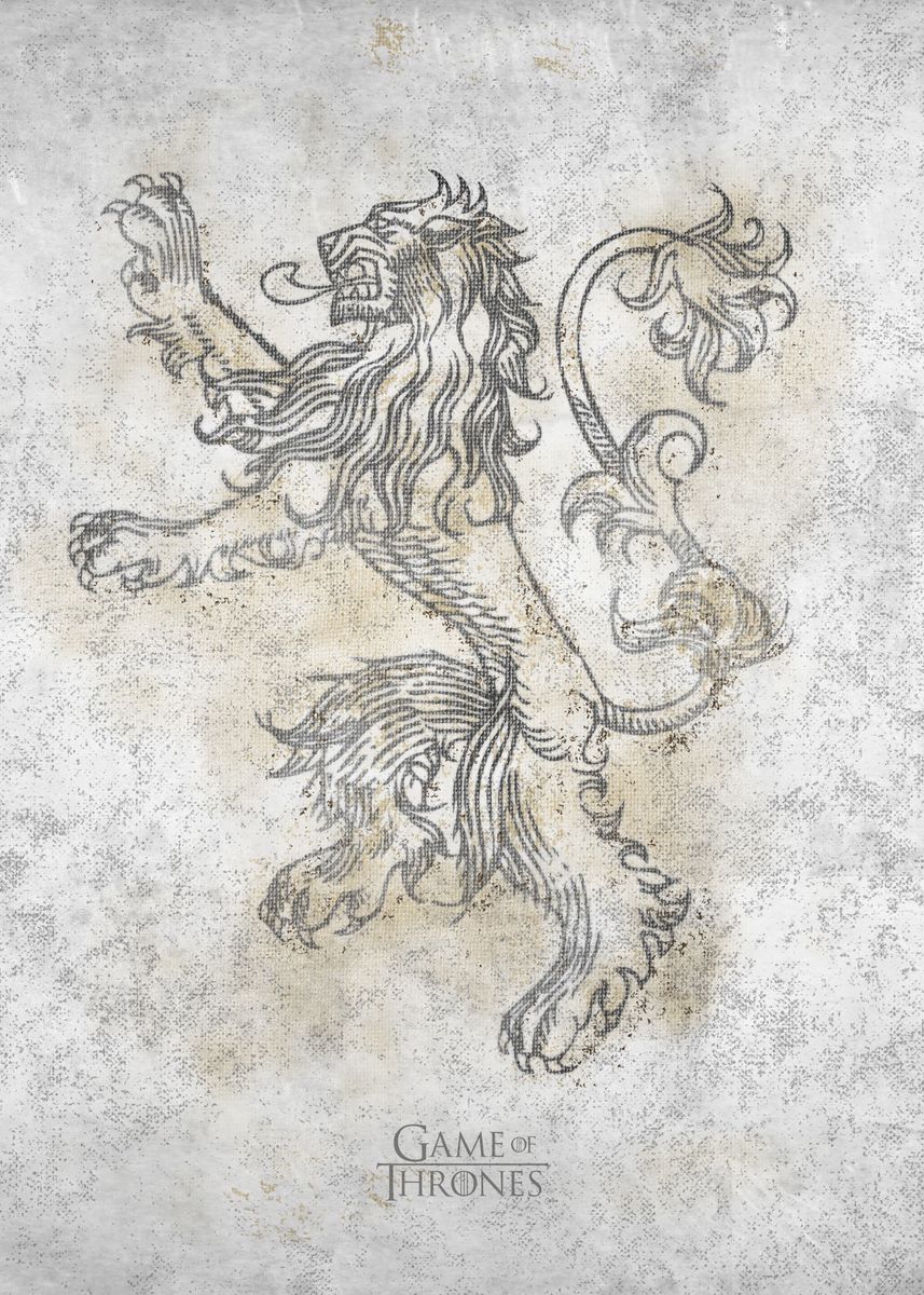 'Lannister Faded Sigil' Poster, picture, metal print, paint by Game of ...