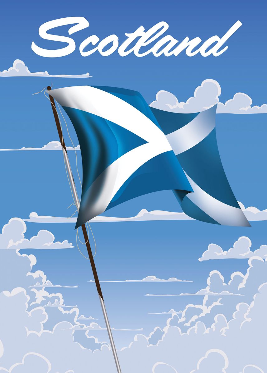 'Scotland saltire' Poster, picture, metal print, paint by David Green ...