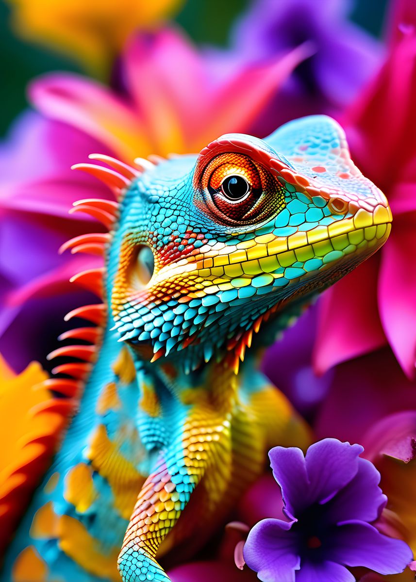 'A Lizards Palette' Poster, picture, metal print, paint by ...