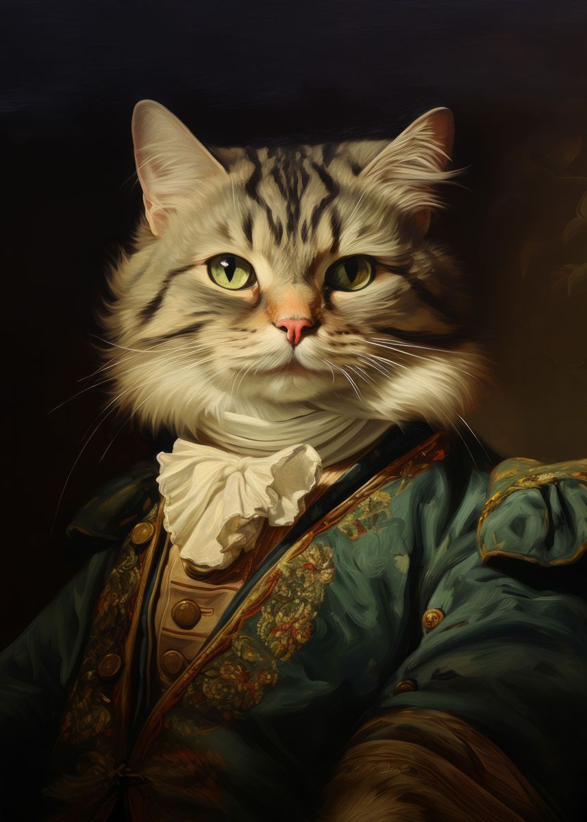 'Sir meow' Poster, picture, metal print, paint by goljakoff | Displate