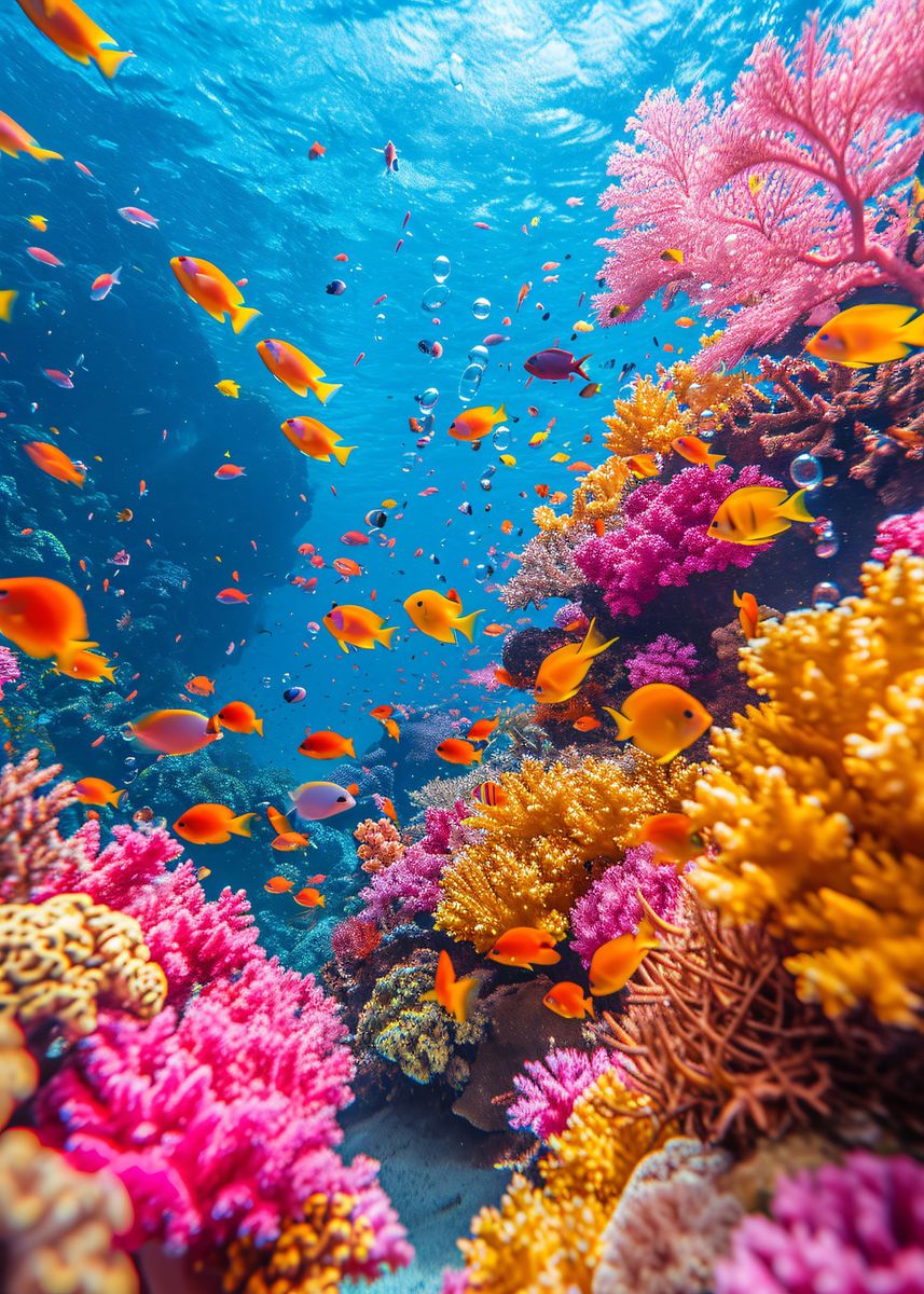 'Marine Marvels' Poster, picture, metal print, paint by Adam | Displate