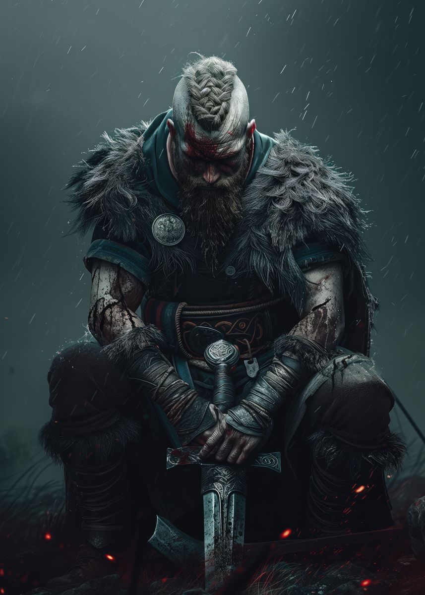 'Exhausted Viking' Poster, picture, metal print, paint by Timmphy ...