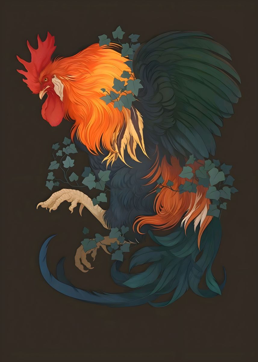 'rooster vector' Poster, picture, metal print, paint by pixar icia ...
