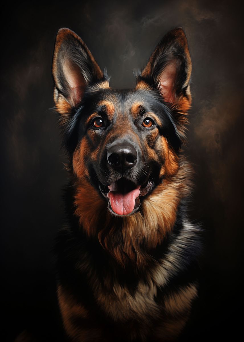 'German Shepherd dog' Poster, picture, metal print, paint by PetsArt ...