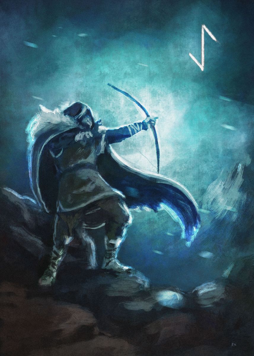 'ULLR' Poster, picture, metal print, paint by Alessia H Valastro | Displate