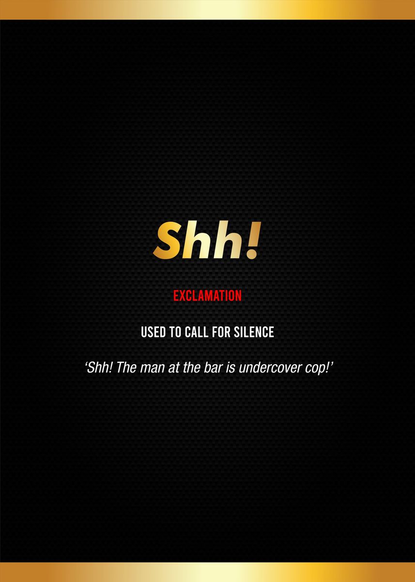 'shhh definition' Poster, picture, metal print, paint by Most Popular ...
