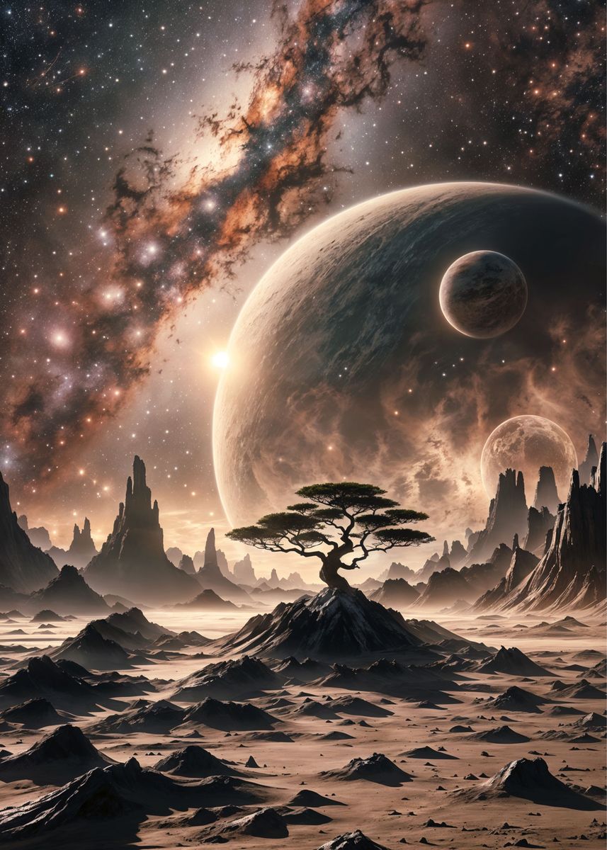 'Space Fantasy Landscape' Poster, picture, metal print, paint by Plate ...