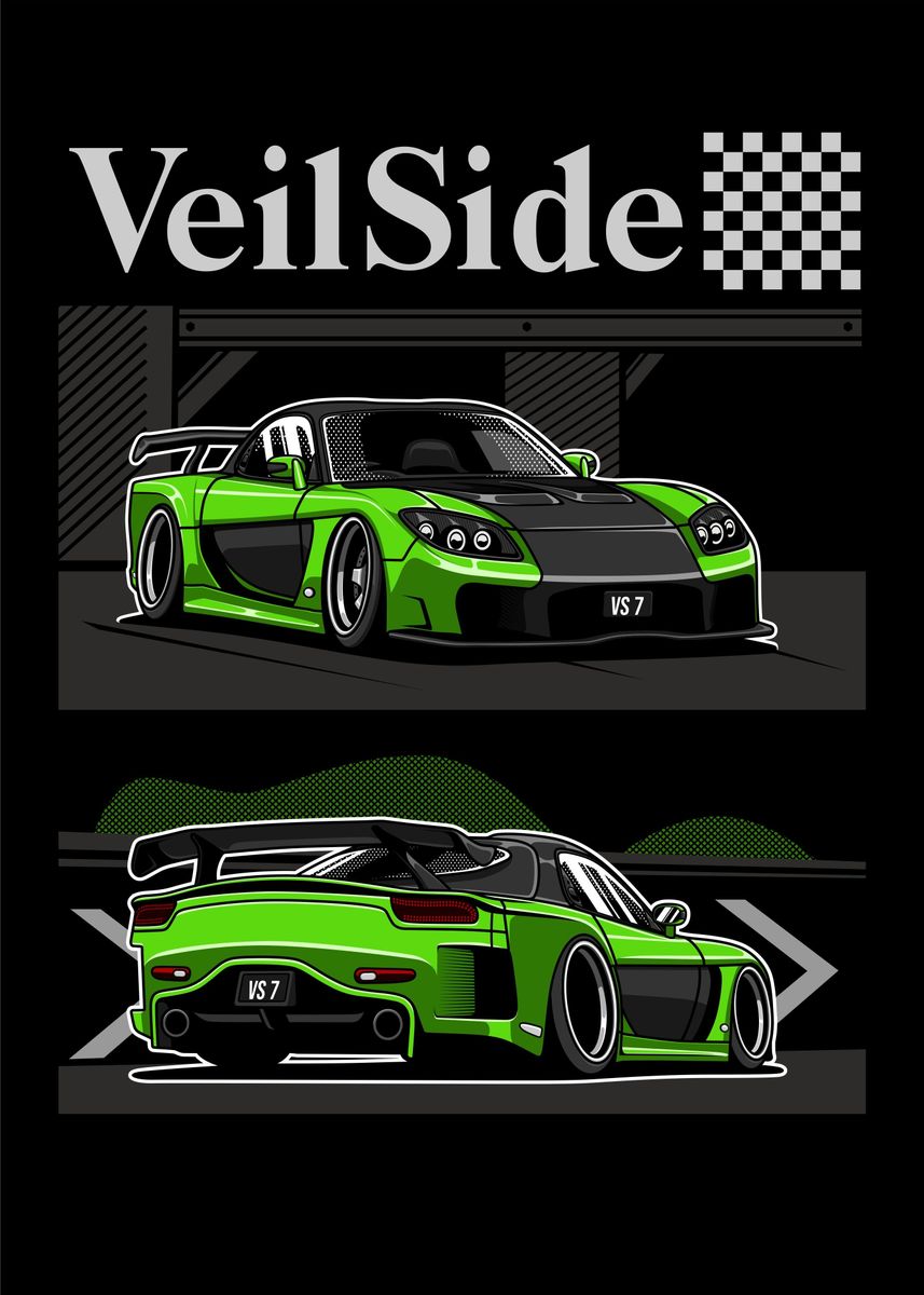 'Mazda RX 7 Veilside FD3S' Poster, picture, metal print, paint by Heru ...