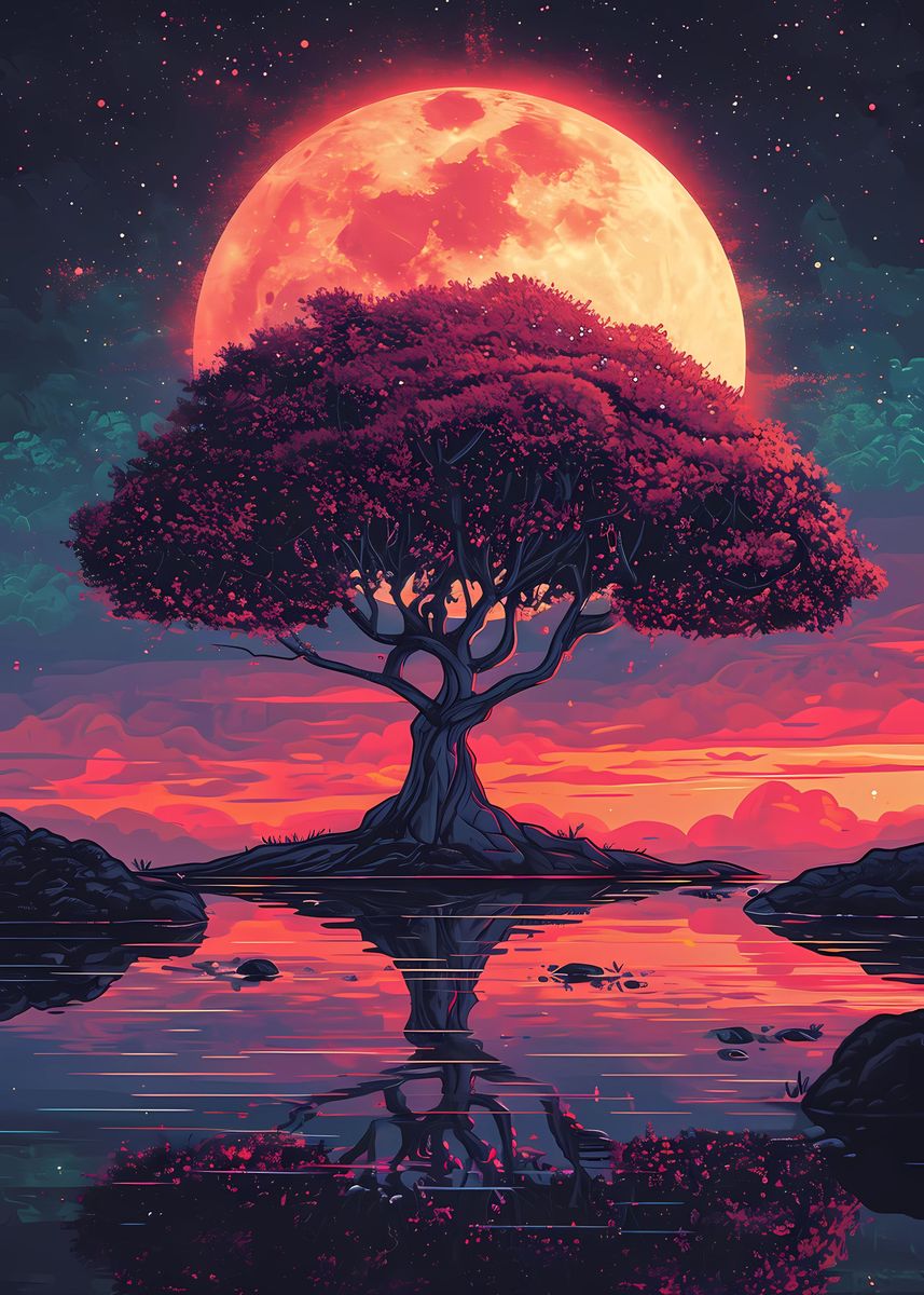 'Solitary Tree Of Life' Poster, picture, metal print, paint by Silvie ...