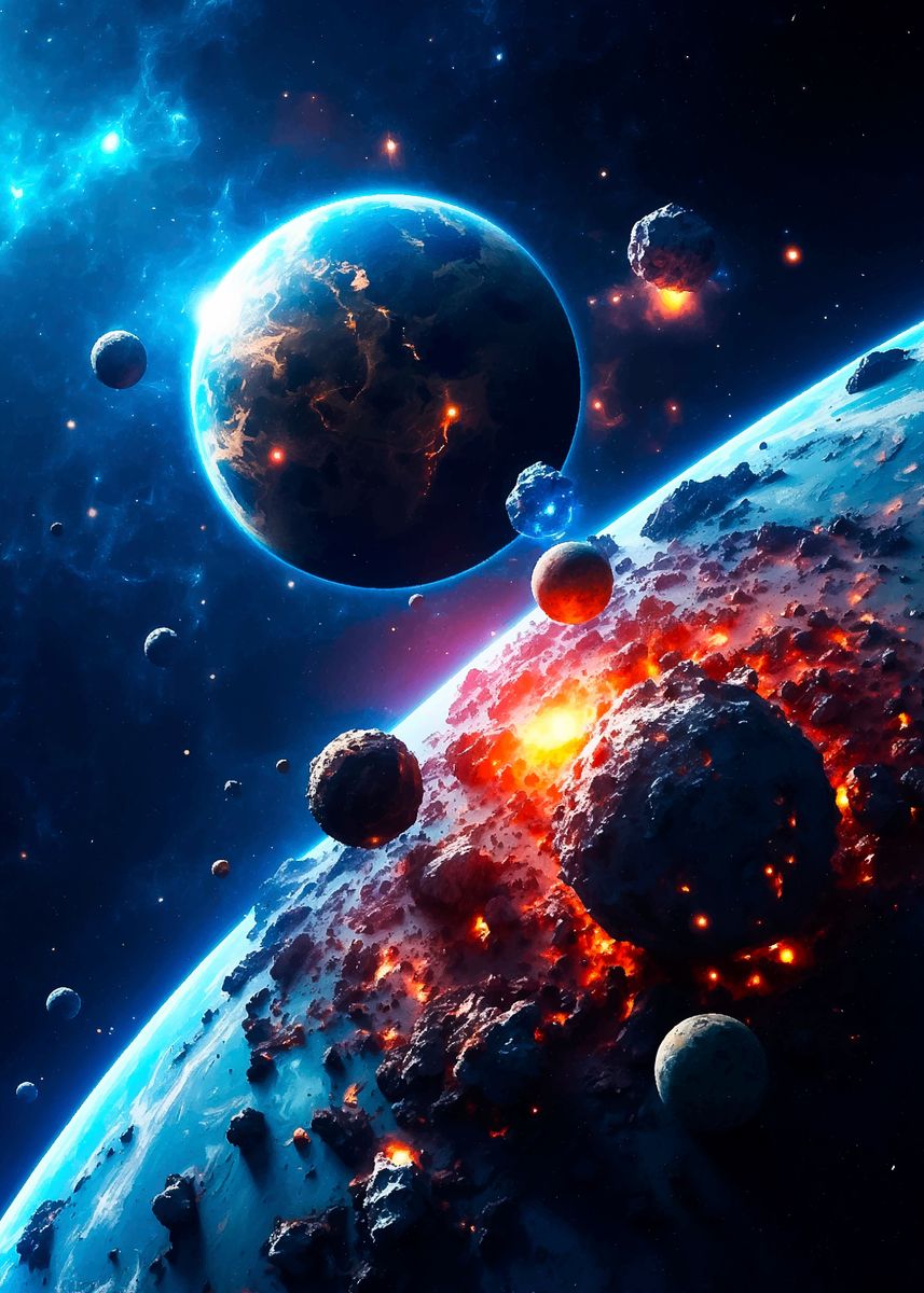 'Small Cosmic Flashes' Poster, picture, metal print, paint by James ...