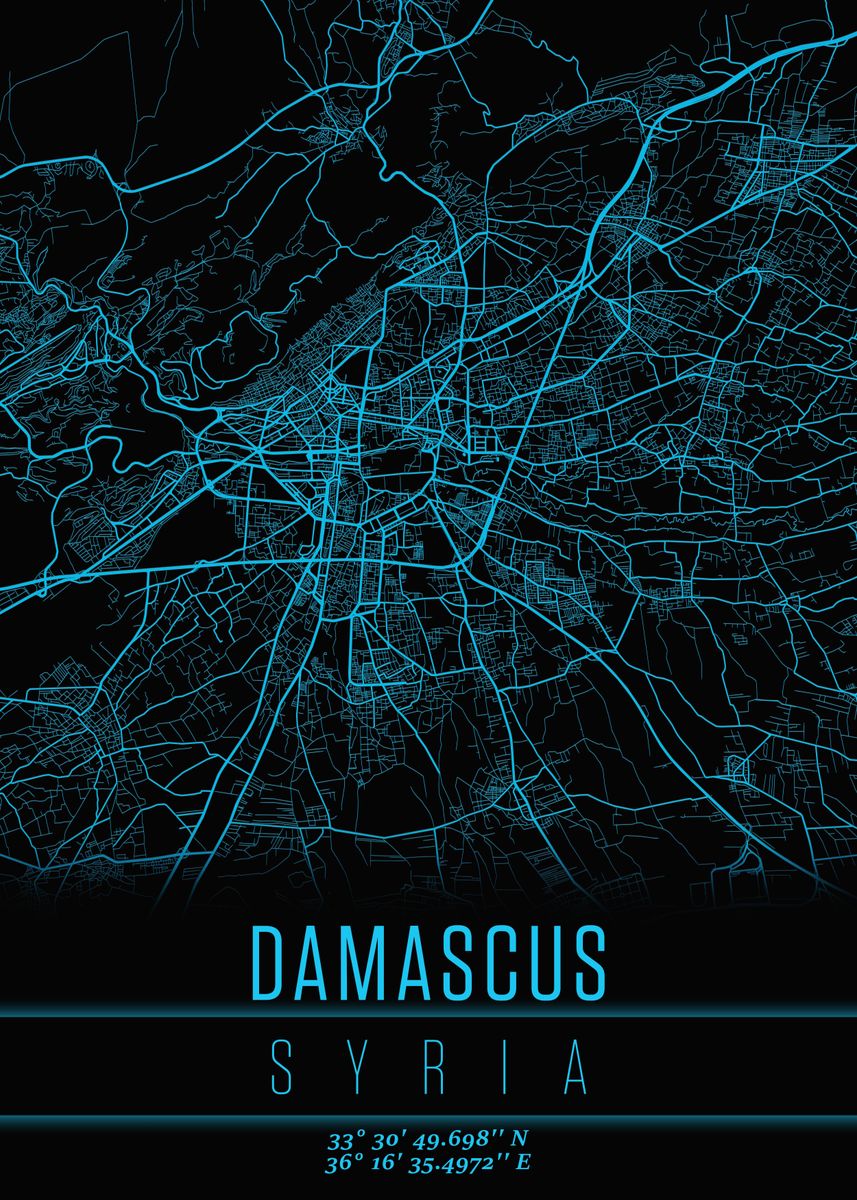 'Damascus Syria' Poster, picture, metal print, paint by Buster Rameau ...