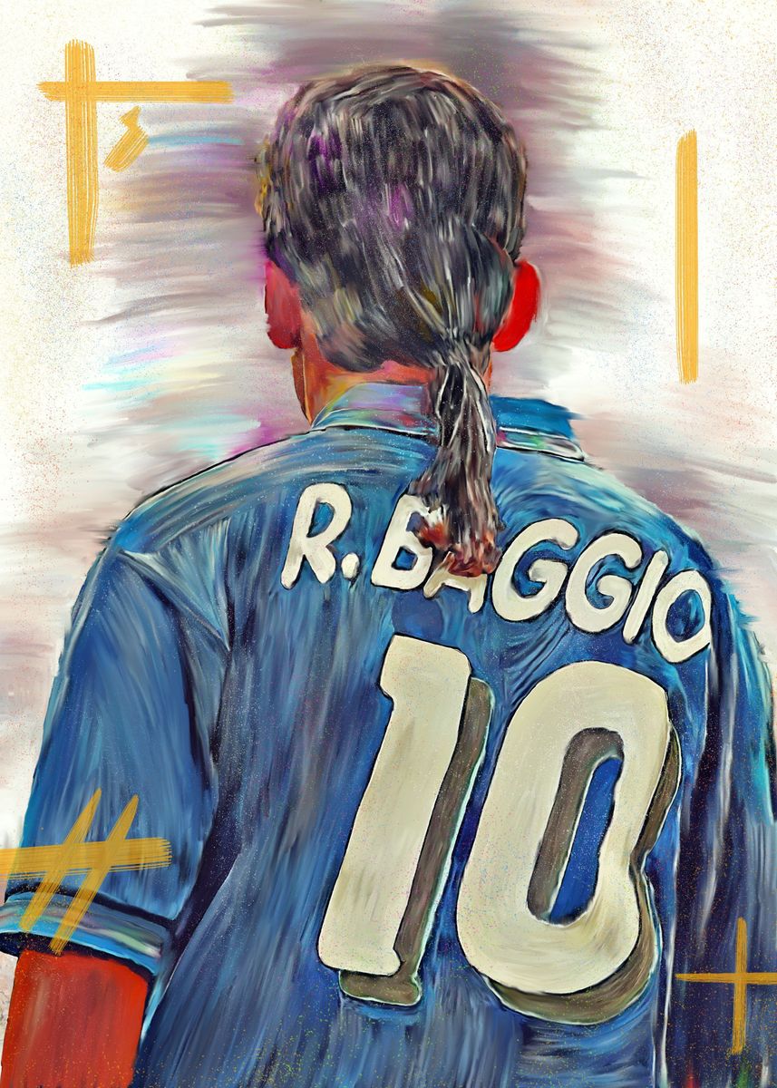 'Roberto Baggio Football' Poster, picture, metal print, paint by Defi ...
