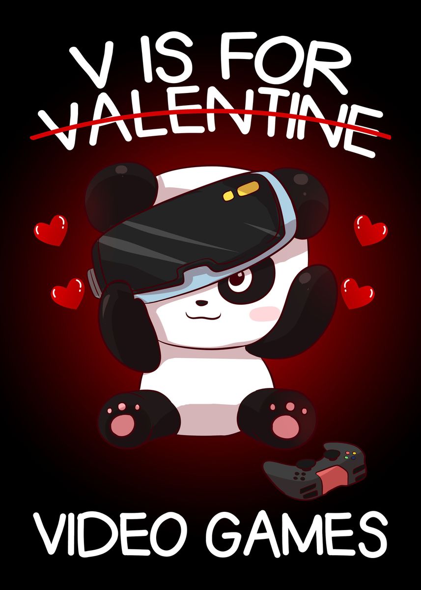 'V Is For Video Games' Poster, picture, metal print, paint by Mini ...