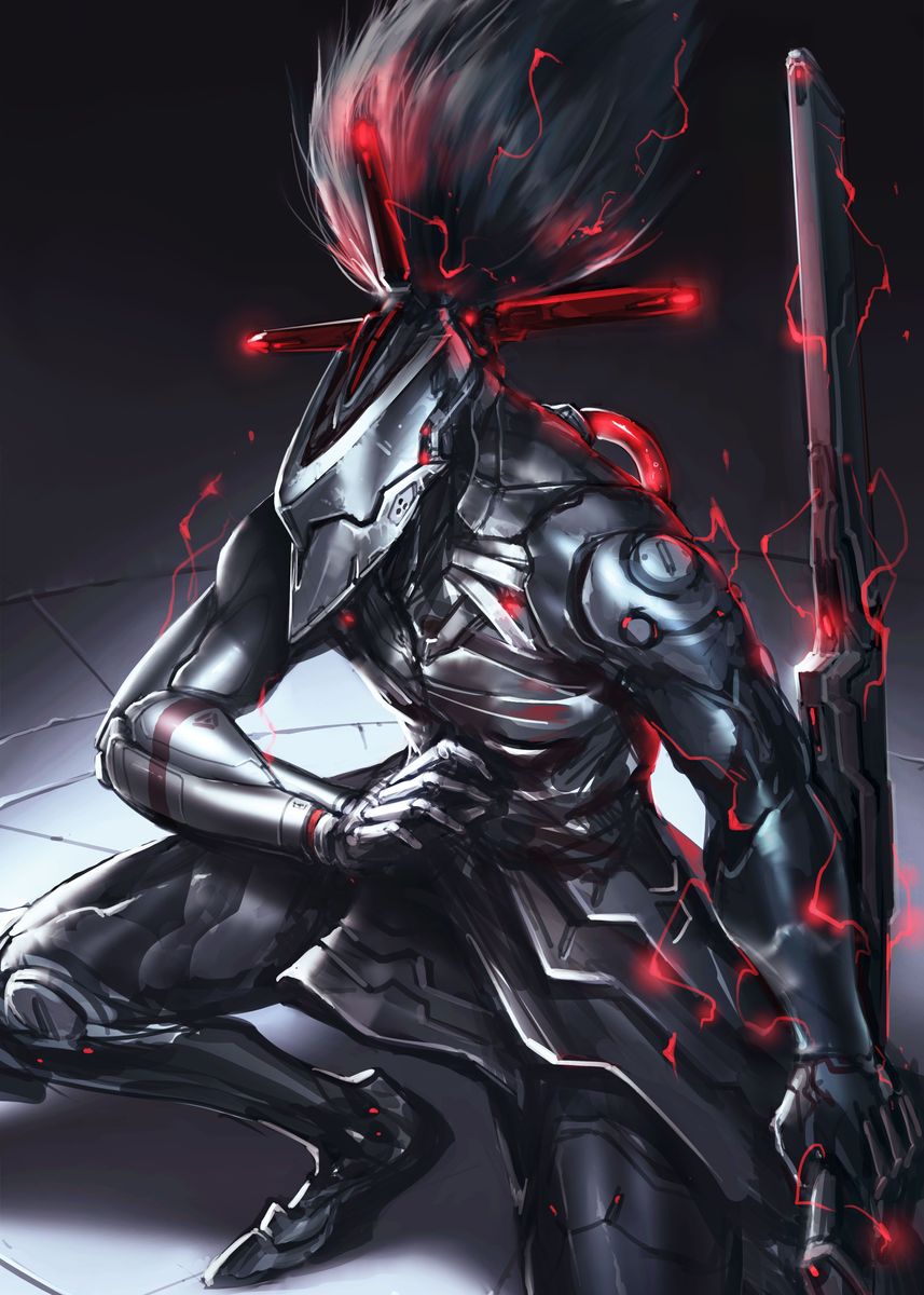 'Cyborg Ninja' Poster, picture, metal print, paint by daemonstar | Displate