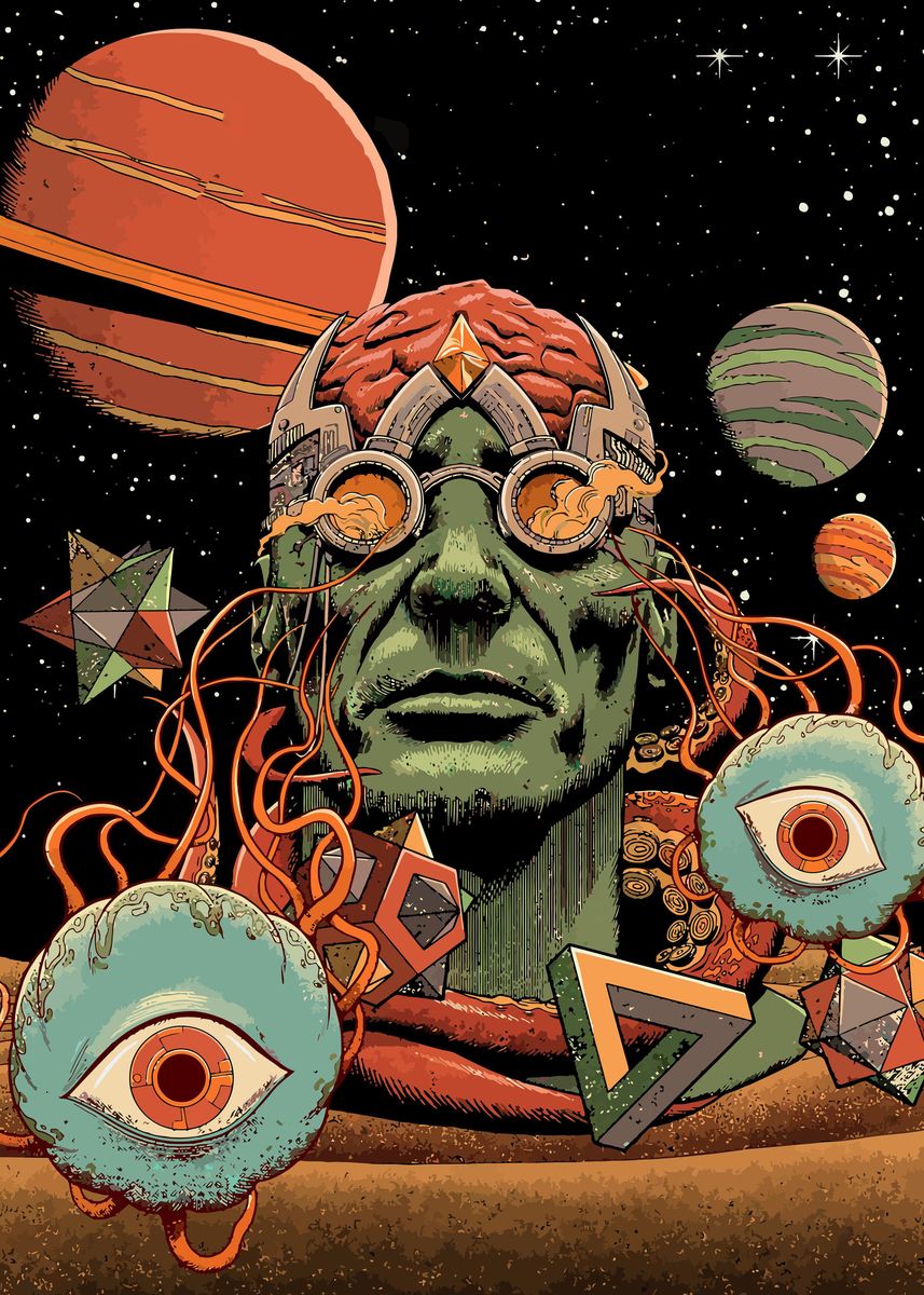 'The Celestial God' Poster, picture, metal print, paint by Keiji ...