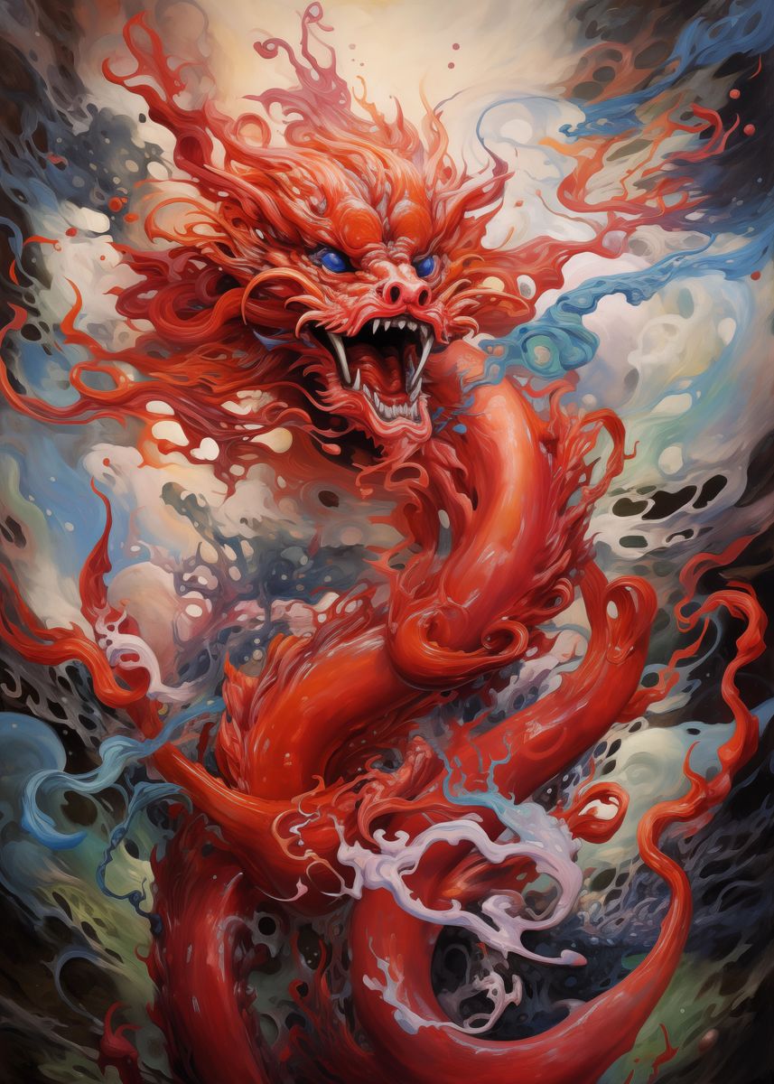 'Blood Dragon' Poster, picture, metal print, paint by Boot Hill | Displate