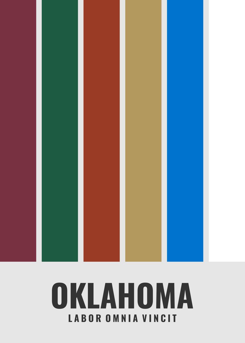 'Oklahoma flag colors' Poster, picture, metal print, paint by taurungka ...