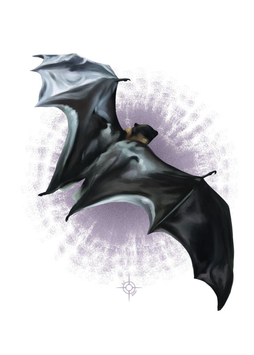 'Guam Flying Fox Bat' Poster, picture, metal print, paint by Laney ...