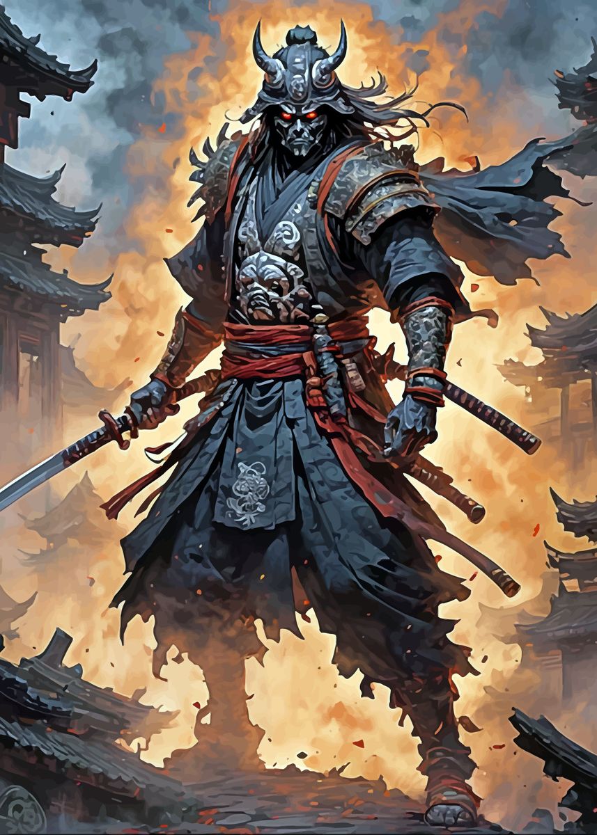 'Samurai Ghost' Poster, picture, metal print, paint by mystore for ...