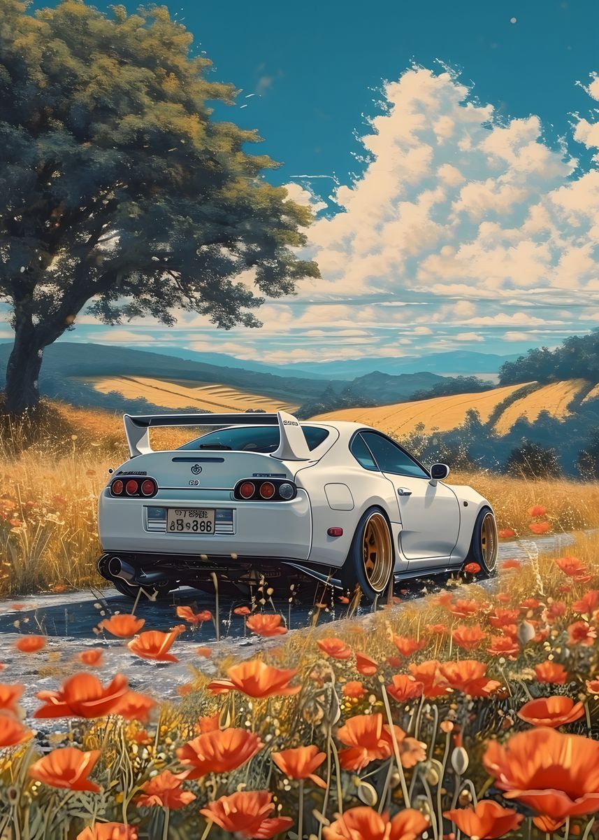 'Toyota Supra mk4 Aesthetic' Poster, picture, metal print, paint by ...