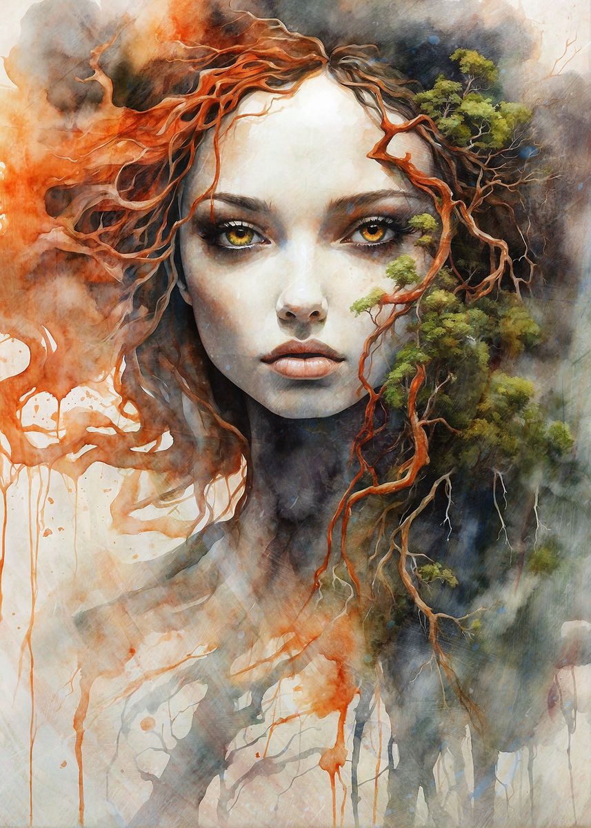 'Forest Fire Nymph' Poster, picture, metal print, paint by Shroom ...