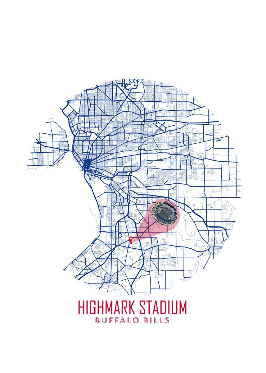 'Highmark Stadium Map' Poster, picture, metal print, paint by KI RU ...