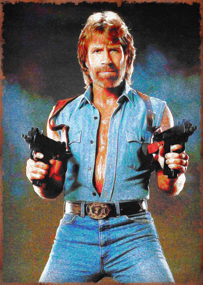 'chuck norris meme' Poster, picture, metal print, paint by Top ...