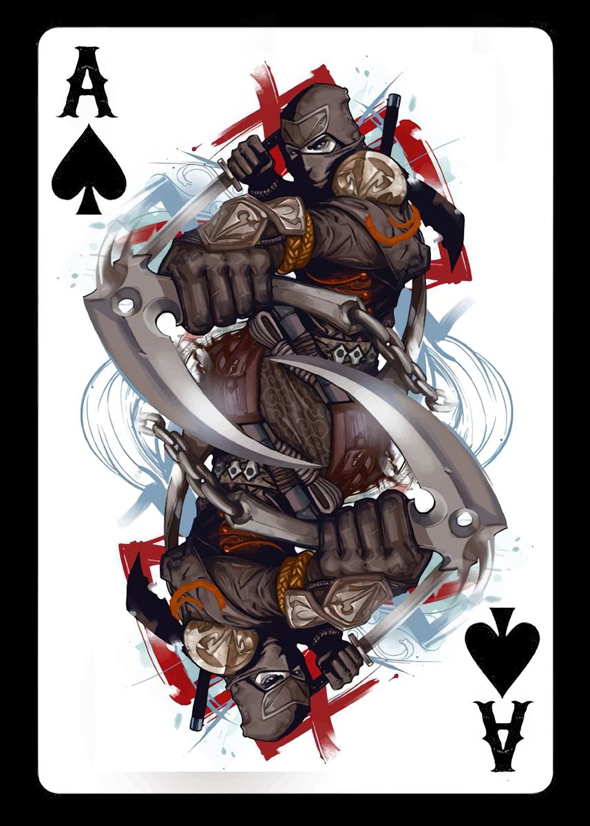 'Samurai Playing Card' Poster, picture, metal print, paint by albran ...
