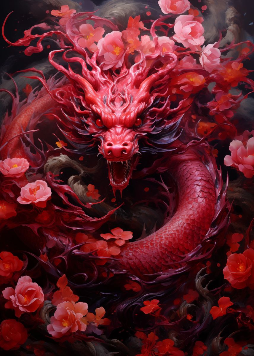 'Ruby Dragon' Poster, picture, metal print, paint by Boot Hill | Displate