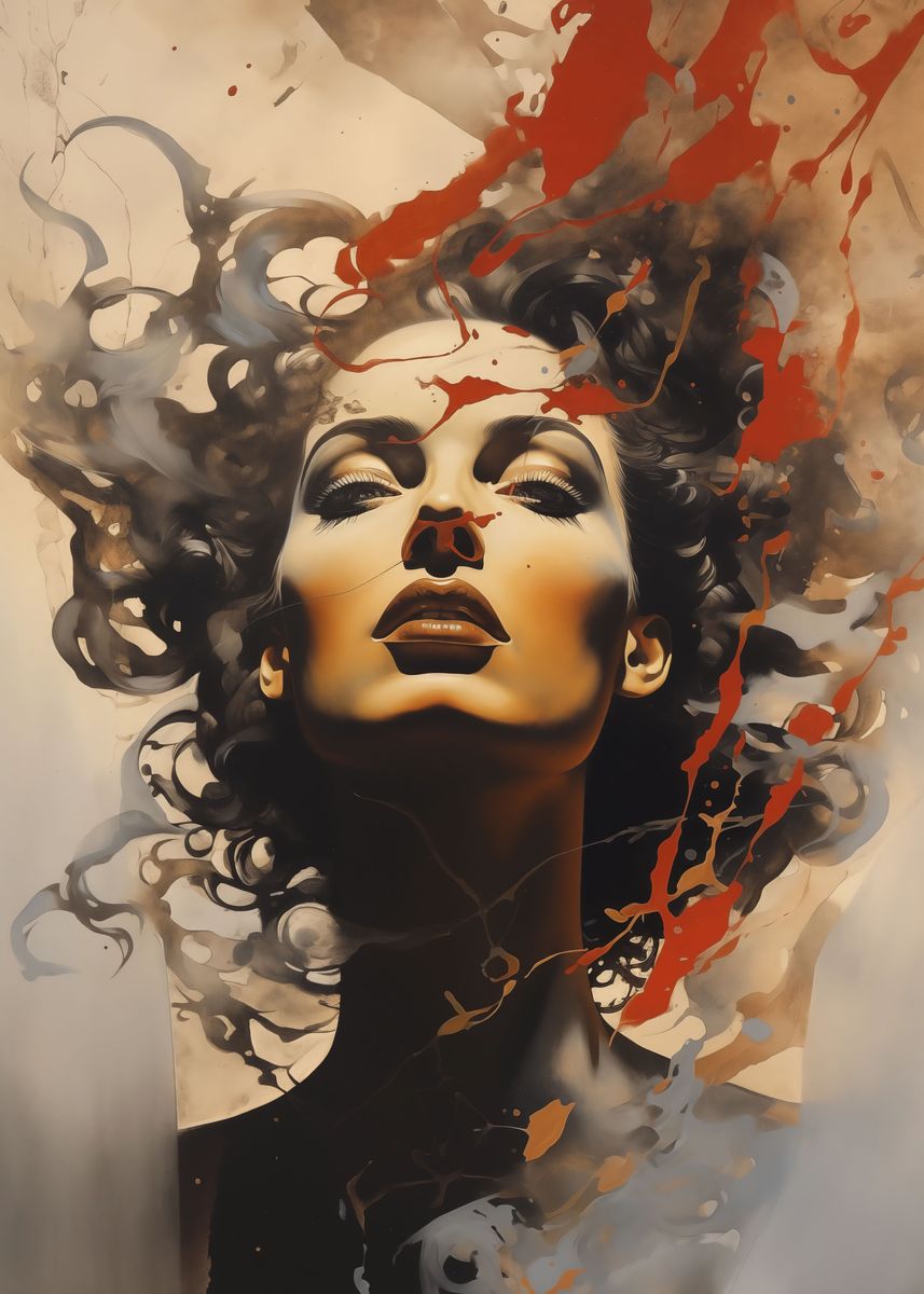 'Ethereal Abstract Women' Poster, picture, metal print, paint by ...