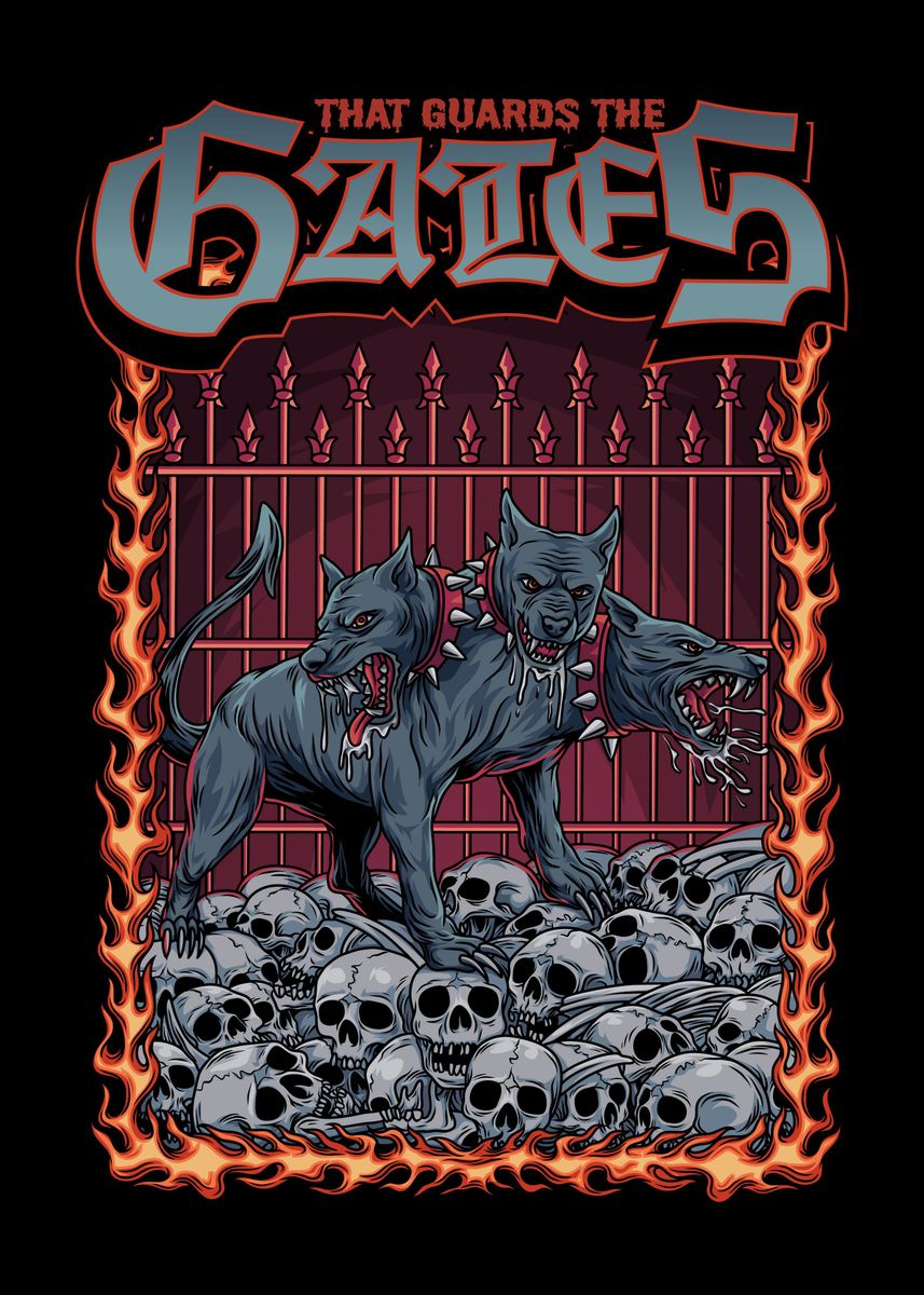 'Cerberus With Text' Poster, picture, metal print, paint by hendra ...