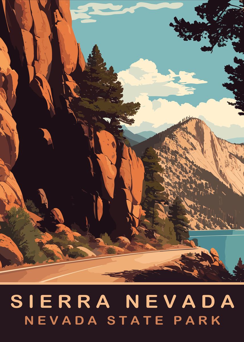 'Sierra Nevada' Poster, picture, metal print, paint by Long Shot | Displate