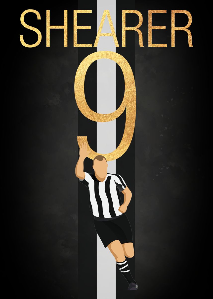 'Alan Shearer Newcastle Un' Poster, picture, metal print, paint by Kaye ...