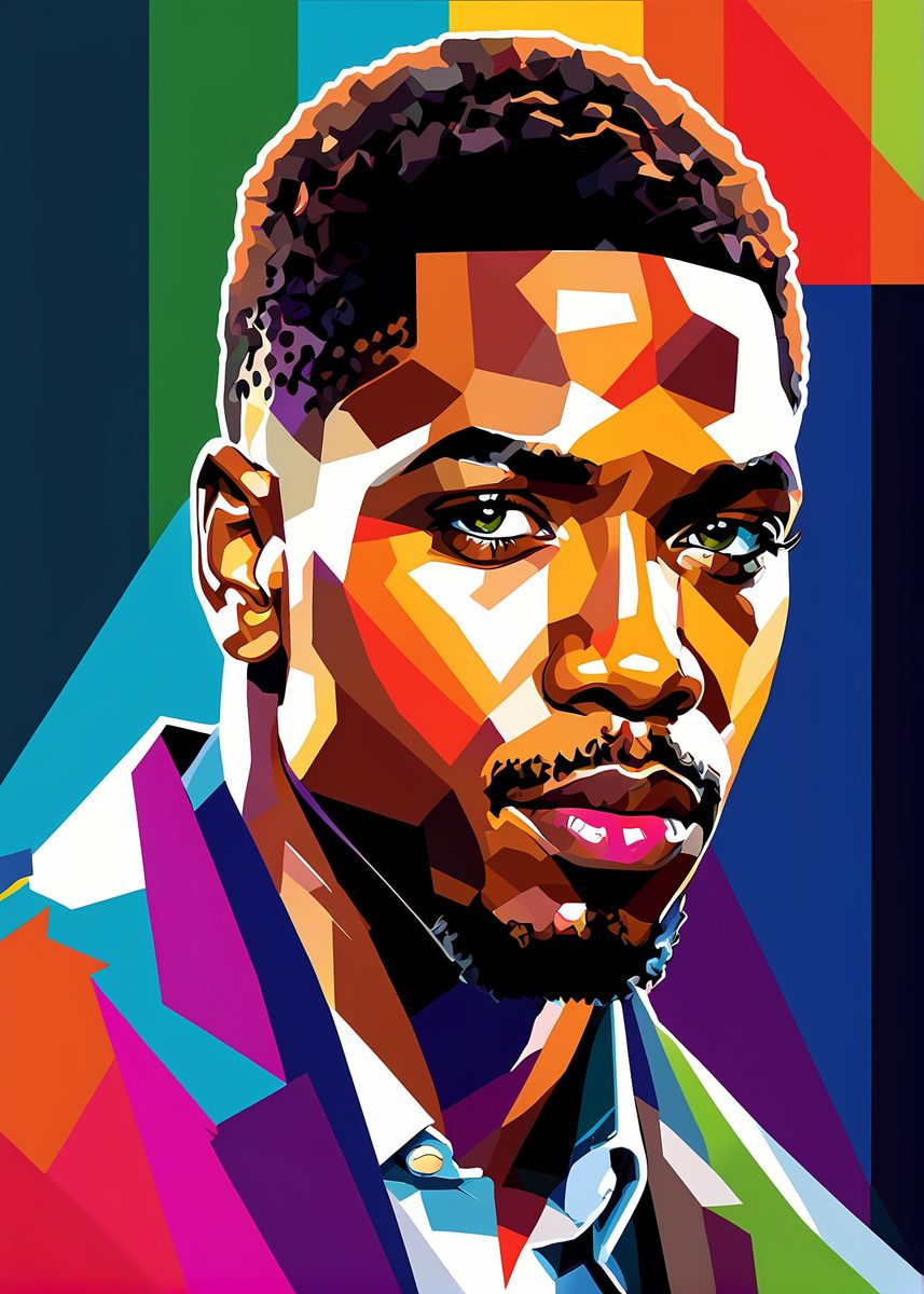 'Michael Bakari Jordan' Poster, picture, metal print, paint by ...